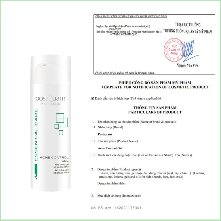 Gel dưỡng giúp kiểm soát & giảm mụn - Acne Control Gel - POSTQUAM ...